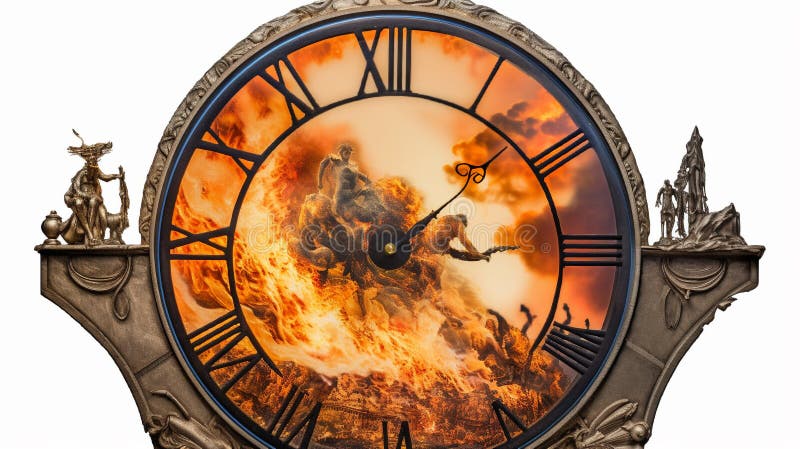 Clock on Fire. AI Generated Stock Image - Image of fiery, concept ...