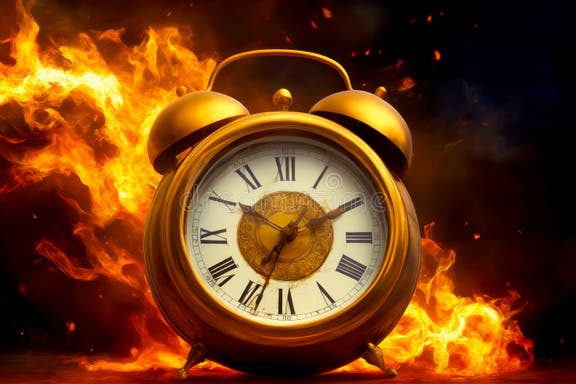 Clock on Fire, a Captivating Stock Image, AI Generated Stock ...