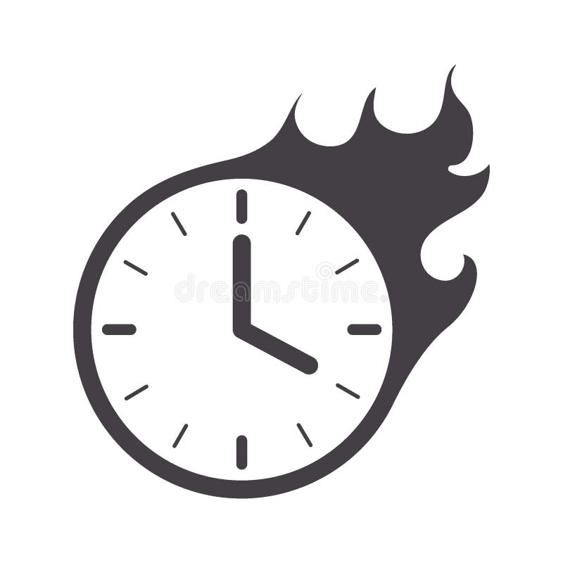 Clock on Fire Concept. Vector Illustration Decorative Design Stock ...
