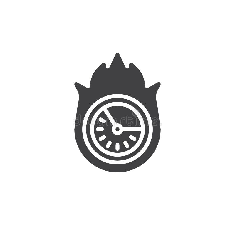 Clock in fire line icon stock vector. Illustration of pixel - 103014796