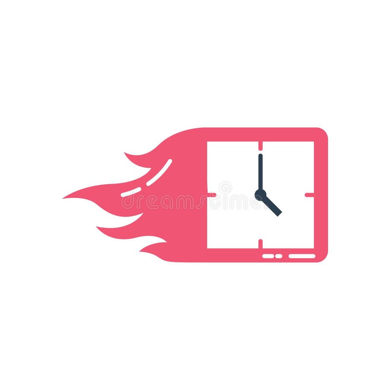 Clock on Fire Icon. Vector Illustration Decorative Design Stock Vector ...