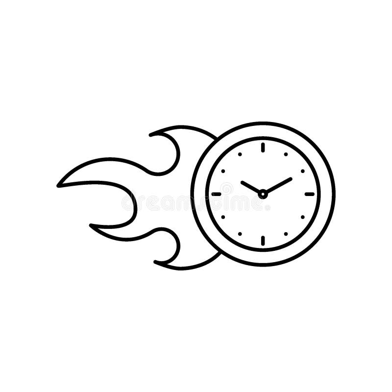 Clock on Fire Concept. Vector Illustration Decorative Design Stock ...
