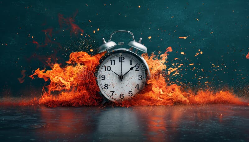 A Clock is on Fire and the Time is almost 11:00 by AI Generated Image ...
