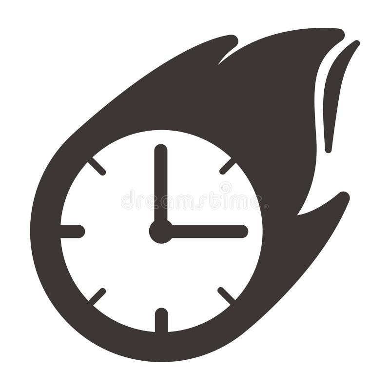 Clock on fire. stock vector. Illustration of hours, icons - 192491309