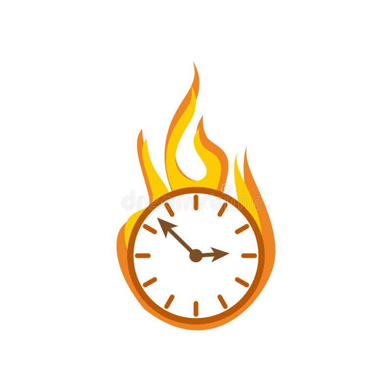 Clock in a Fire. Vector Illustration. Eps 10 Stock Vector ...
