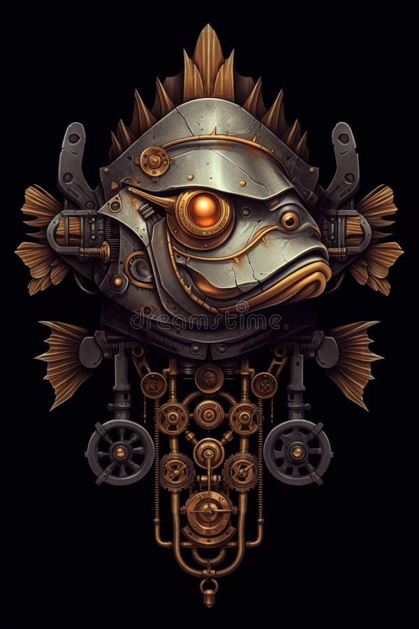 A Clock with a Fish Head on it S Face. Generative AI Image. Stock ...