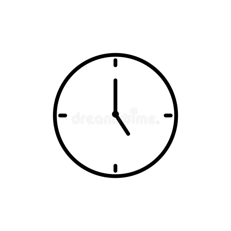 Clock-five Icon Set. 5 am or Pm Vector Symbol. Five Pm Office Time Sign ...