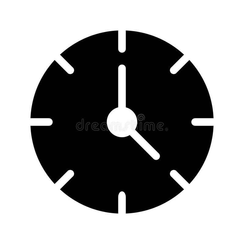 Clock flat vector ic on stock vector. Illustration of symbol - 157404694