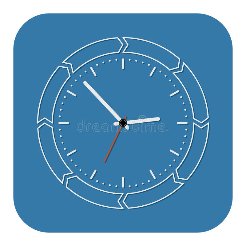 Clock flat icon stock vector. Illustration of sign, icon - 200543310