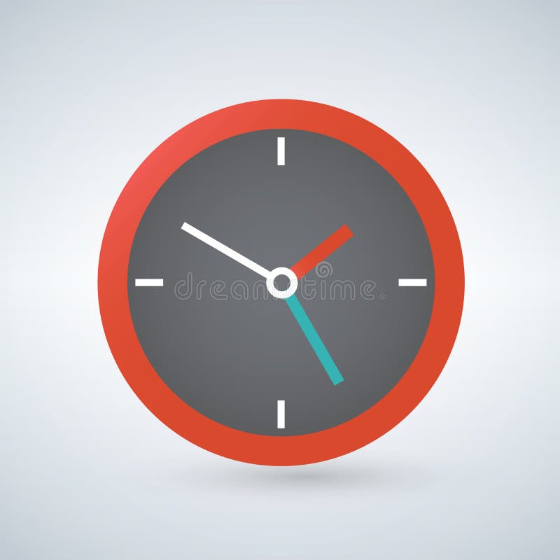 Clock flat icon stock illustration. Illustration of chronometer - 106192352