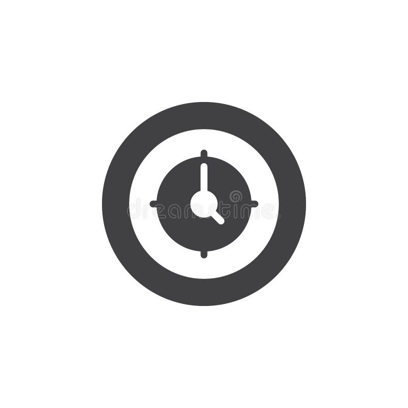 Clock Flat Icon. Round Simple Button, Circular Vector Sign Stock Vector ...