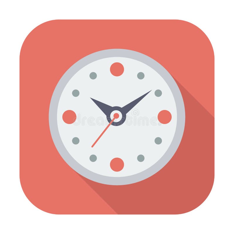 Clock flat icon. stock vector. Illustration of watch - 89754474
