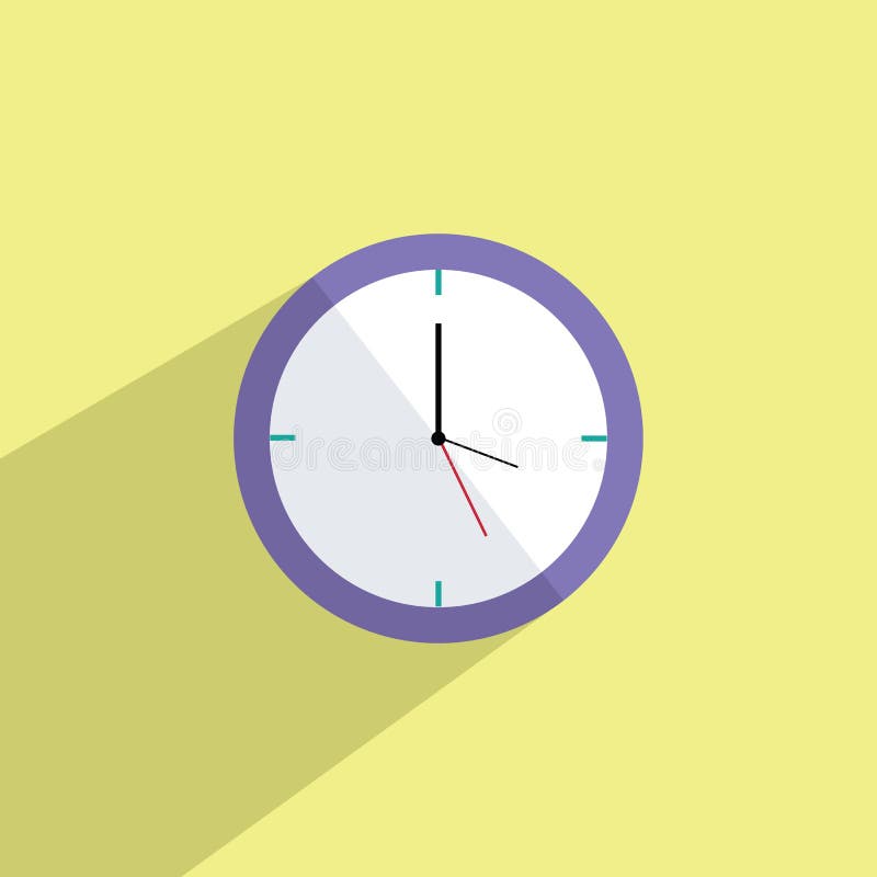 Clock Flat Icon Vector Illustration Stock Vector - Illustration of icon ...