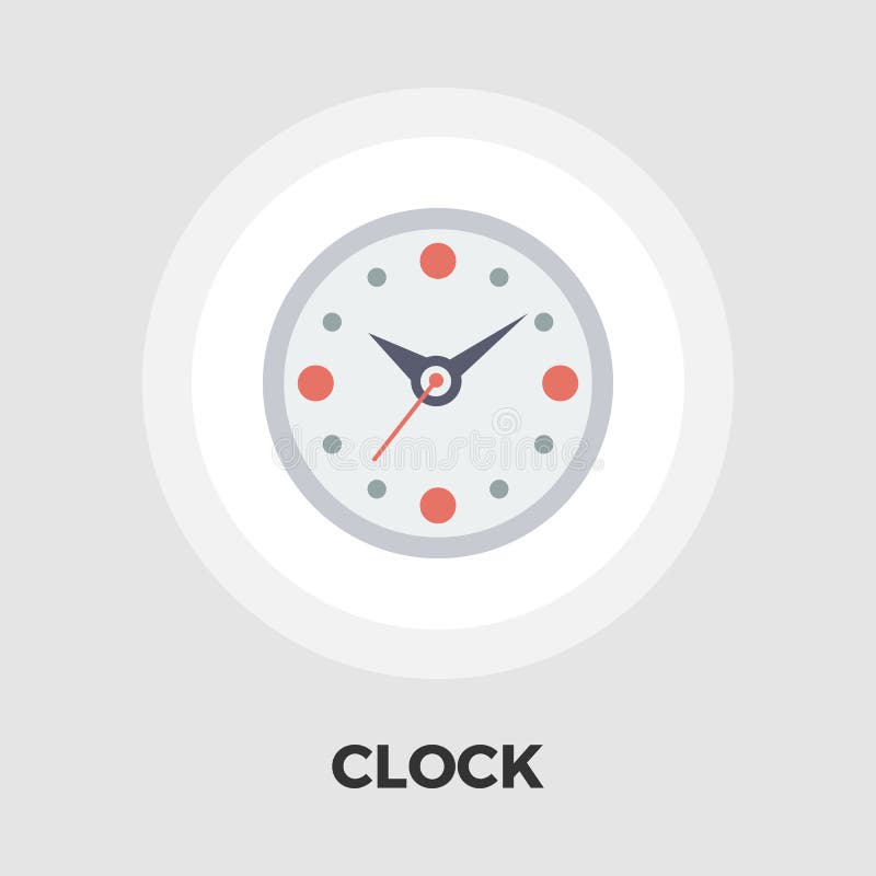 Clock flat icon stock vector. Illustration of number - 92417482