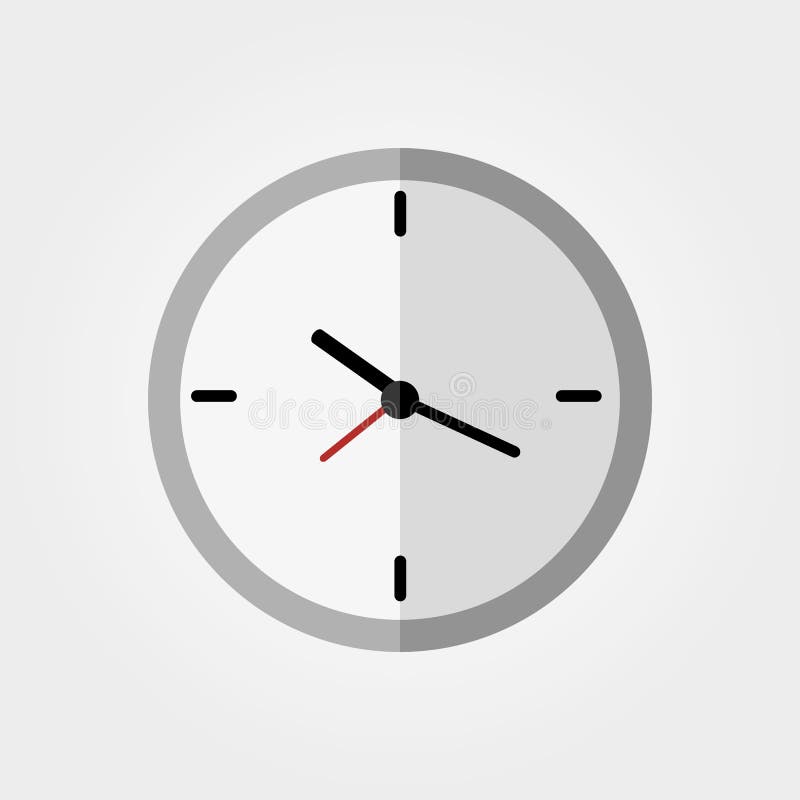 Clock Flat Icon on a White Background Stock Illustration - Illustration ...
