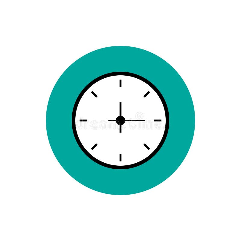 Clock Flat Style Vector Icon. Time Vector Illustration. Stock Vector ...