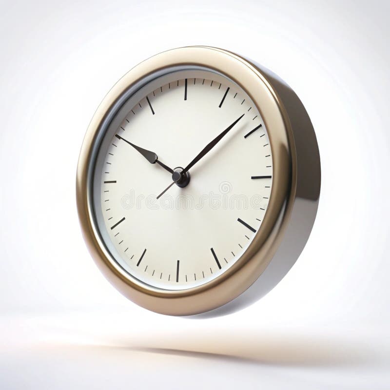 Clock Floating Isolated on White Background Stock Illustration ...