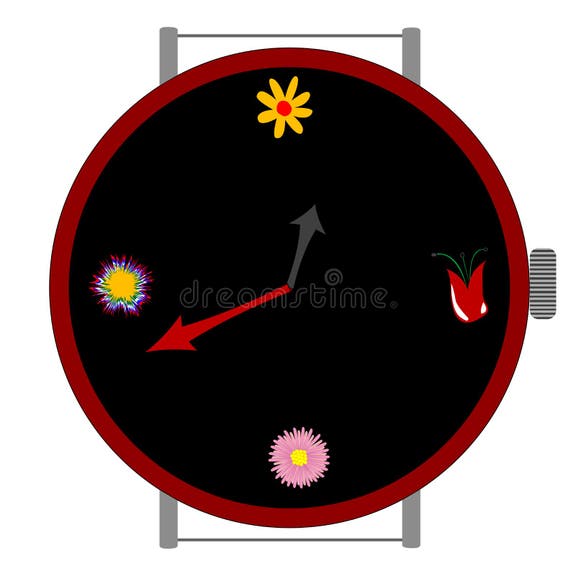 Clock Face Flowers Ornament Stock Illustrations – 38 Clock Face Flowers ...
