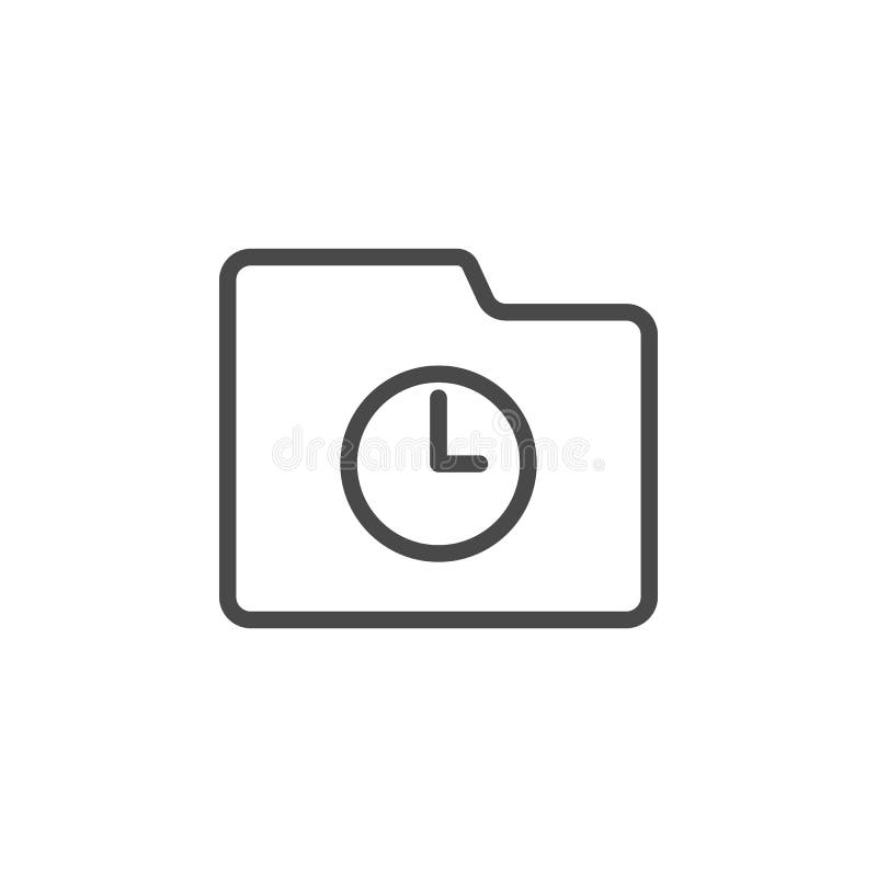 Clock and Folder Concept stock illustration. Illustration of document ...