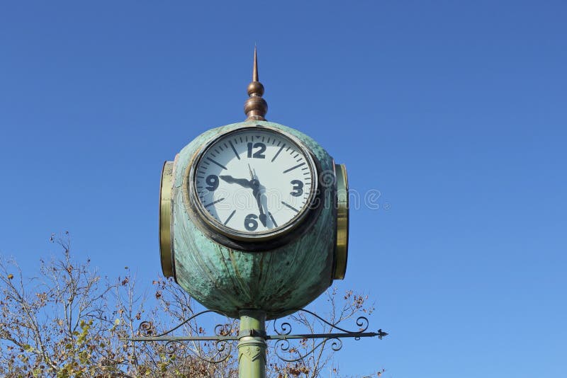 Clock Four Sided Town Square Stock Image - Image of center, tall: 36676173