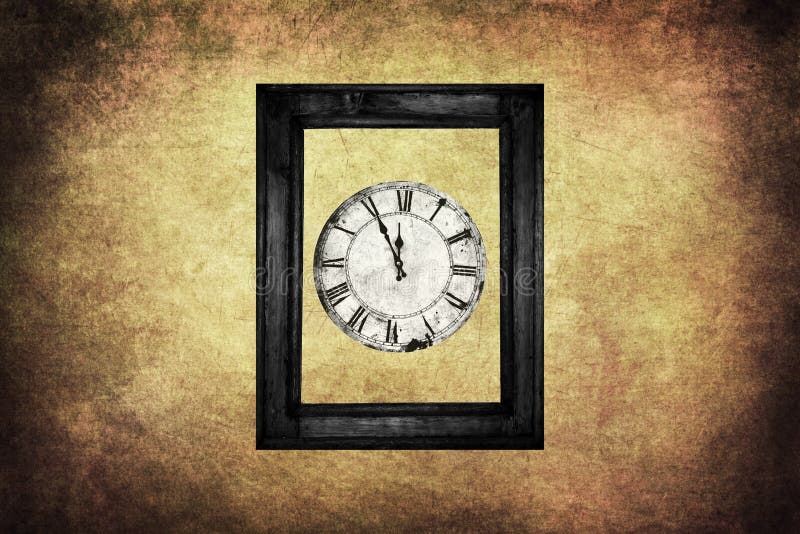 Clock in frame stock photo. Image of dirty, french, minutes - 26060072