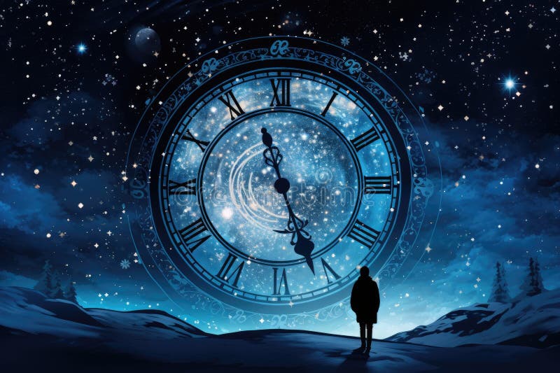 A Clock Frozen at Midnight Background, Countdown Concept, AI Generative ...