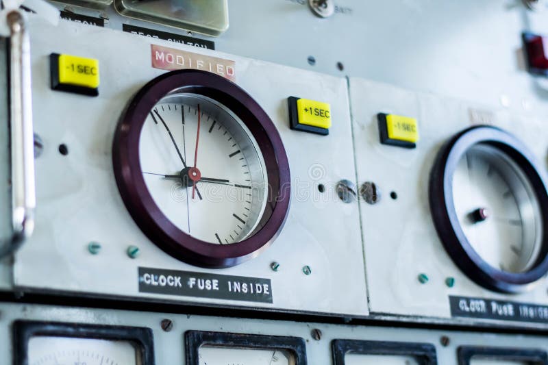 Clock Fuse Inside, Mechanism on Dashboard in Retro Style Editorial ...