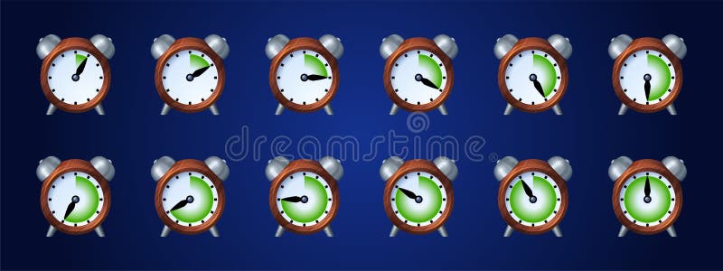 Clock Game Icons, Time Animation Sprite Sheet Stock Illustration ...
