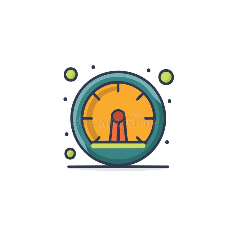 Clock or Gauge Icon for Measuring Speed, Pressure or Time, Vector ...