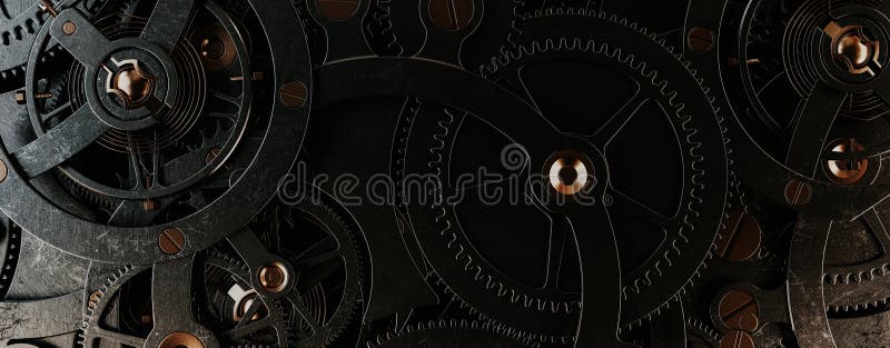Clock Gear Background and Abstract . 3d, Rendering, Illustration Stock ...