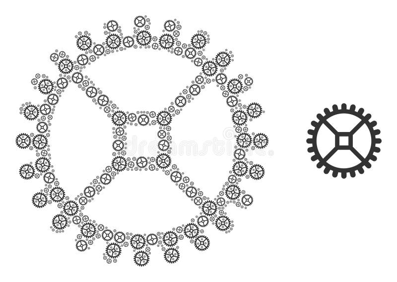 Clock Gear Fractal Collage Of Self Items Stock Vector Illustration Of