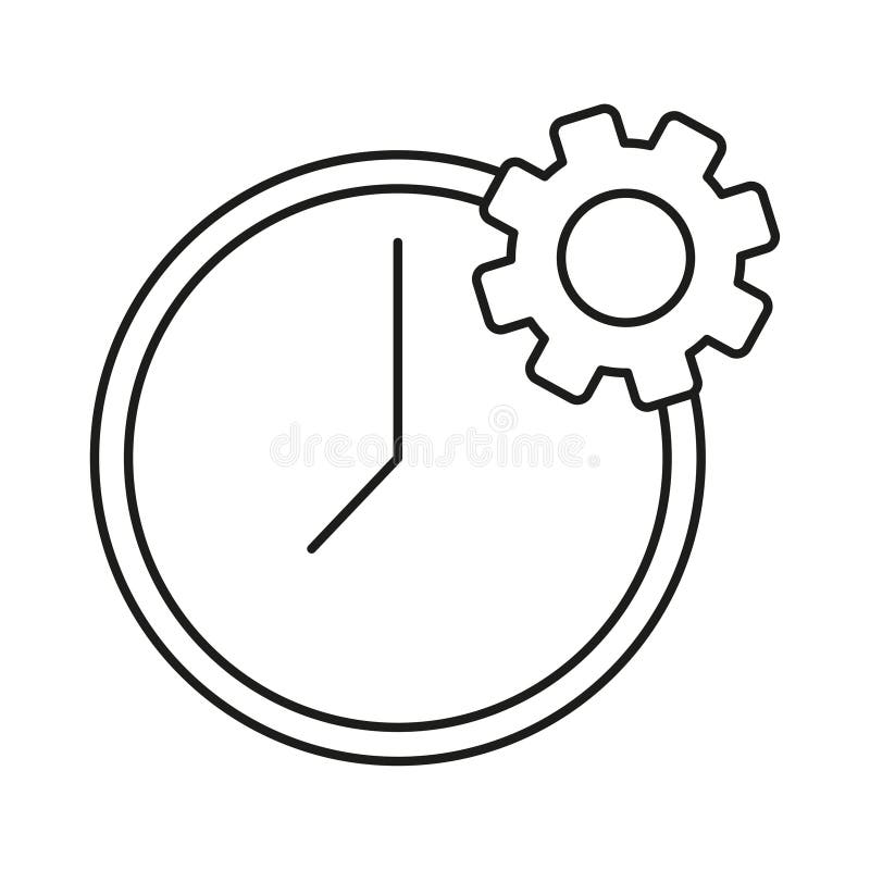 Clock Gear Icon. Time Management Symbol. Productivity Optimization ...