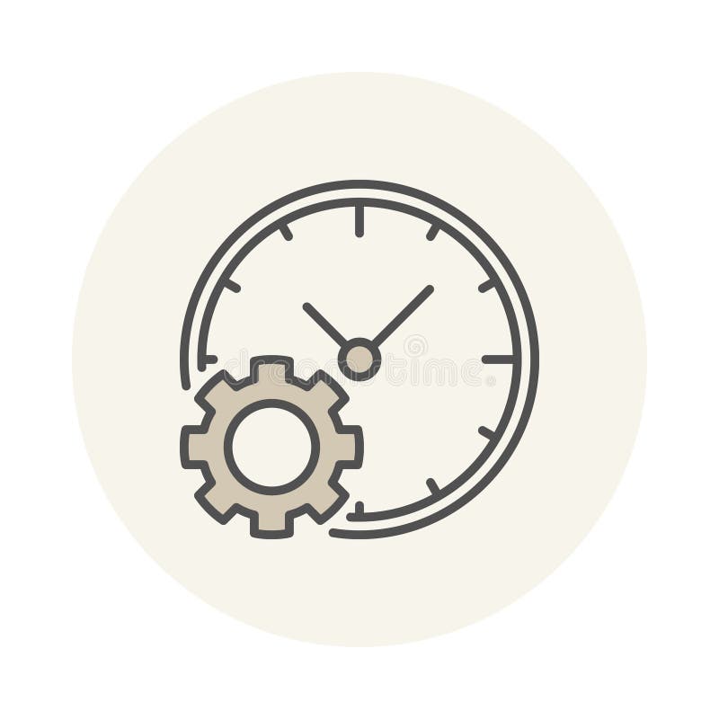 Clock with gear icon stock vector. Illustration of clock - 85237088
