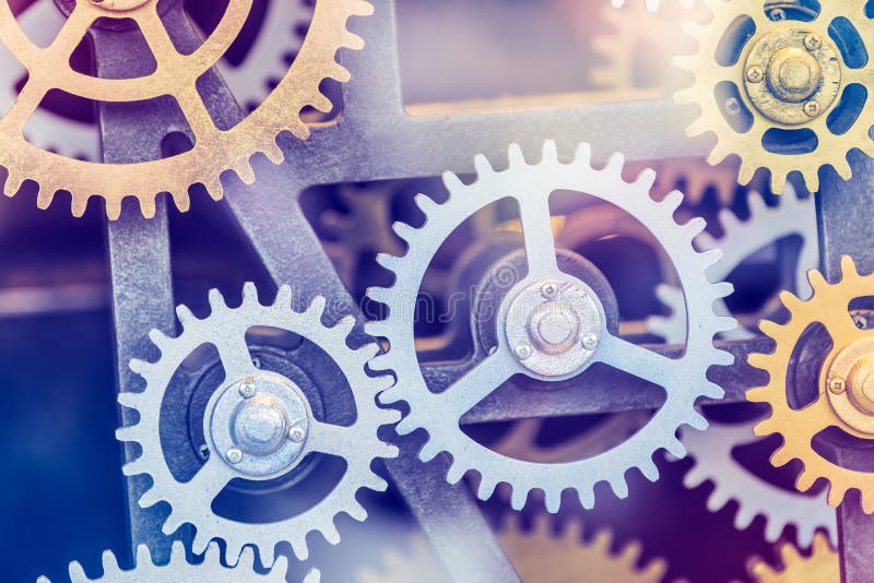 Clock gear set Close up stock photo. Image of close, blue - 58781430