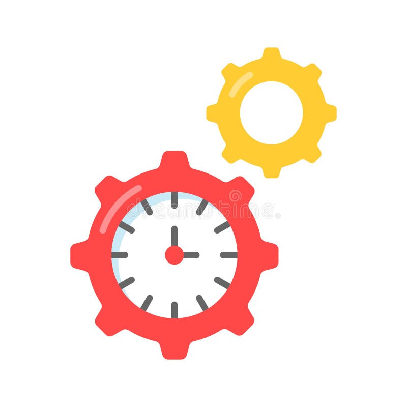 Clock with Gear Showing Concept Vector of Time Management, High Quality ...