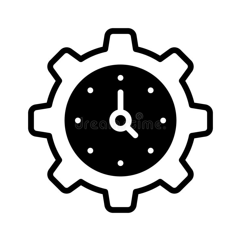 Clock with Gear Showing Concept Vector of Time Management, High Quality ...
