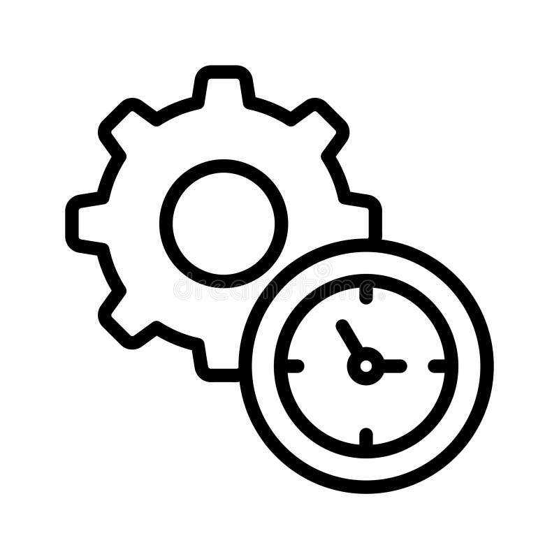 Clock with Gear Showing Concept Vector of Time Management, High Quality ...