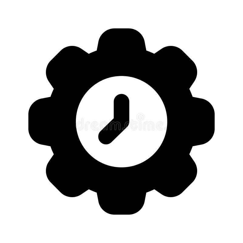 Clock with Gear Showing Concept Vector of Time Management, High Quality ...