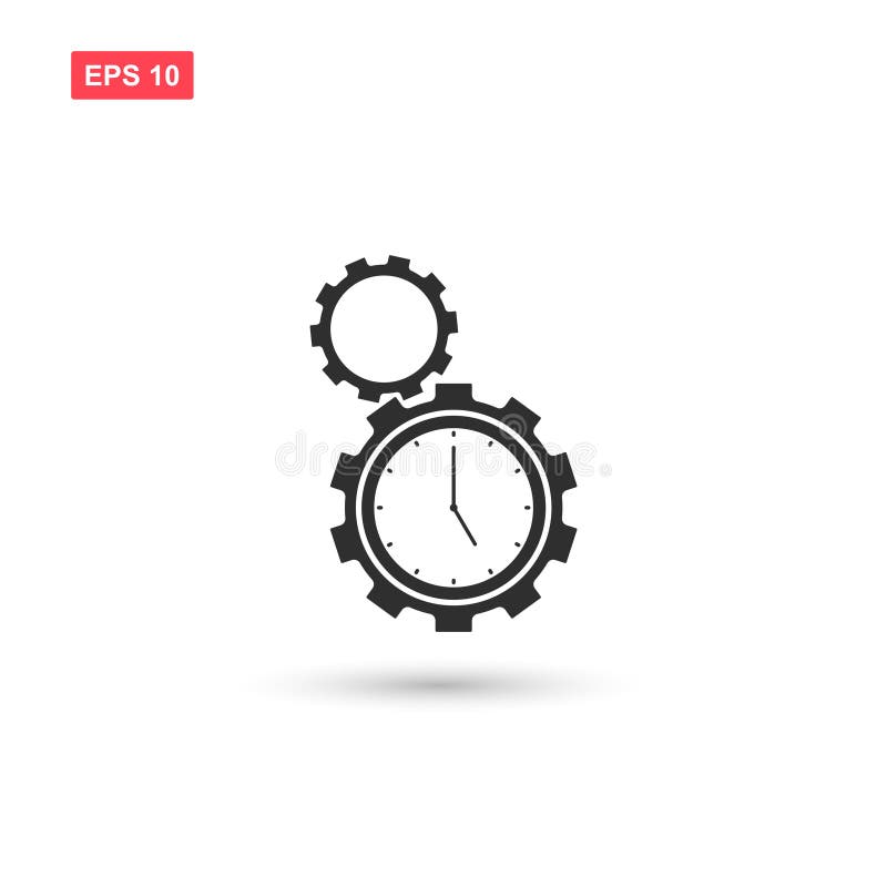 Clock Gear Vector Icon Design Isolated 2 Stock Vector - Illustration of ...