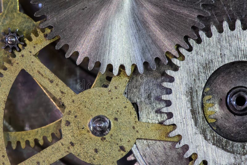 Clock Gears and Cogs Macro Background Stock Photo - Image of antique ...
