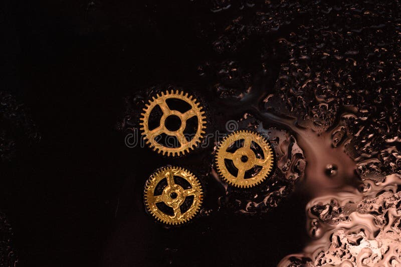 Clock Gears with Drops of Water. Stock Image - Image of circle ...
