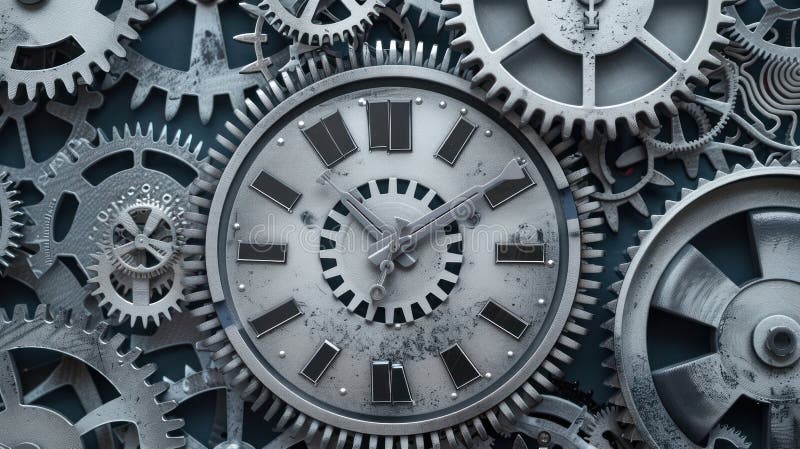 Clock Gears Interlocking Seamlessly, Representing Efficient Time ...