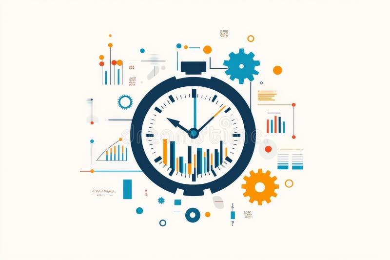 Data-Driven Timepiece: Visualization Clockwork Stock Illustration ...
