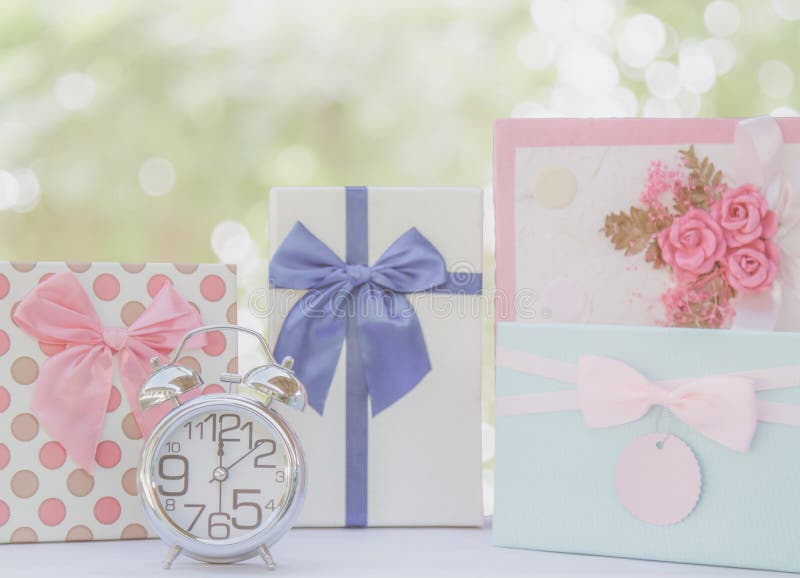 Clock of Gift stock photo. Image of merry, alert, design - 82206648