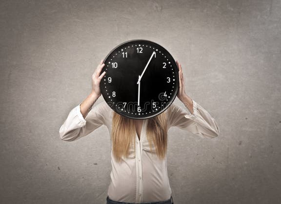 Clock Girl stock photo. Image of business, number, hour - 28621132
