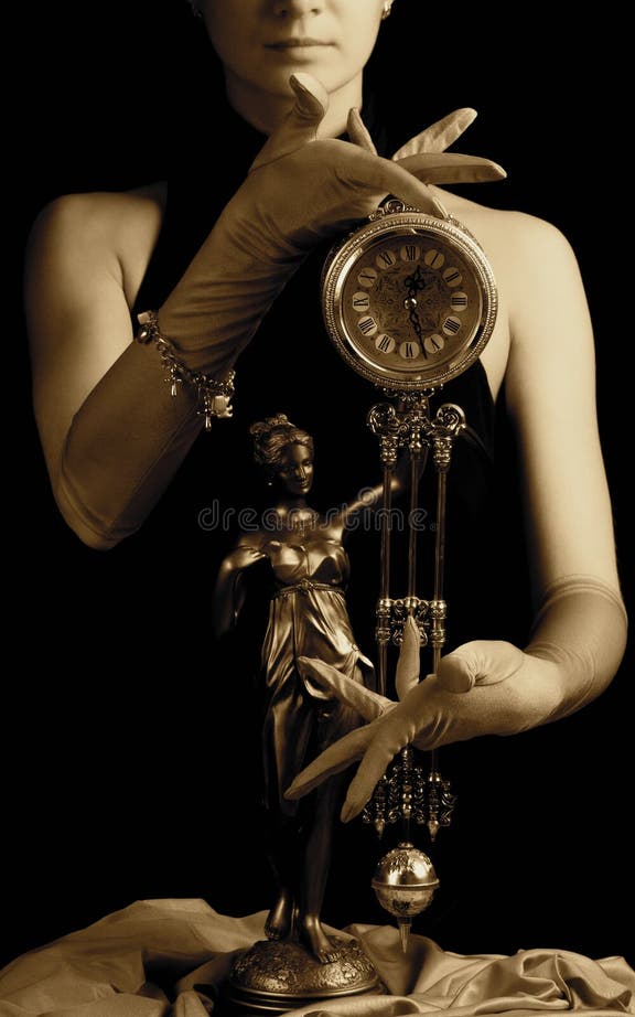 Clock and a girl stock image. Image of face, eternity - 4260851