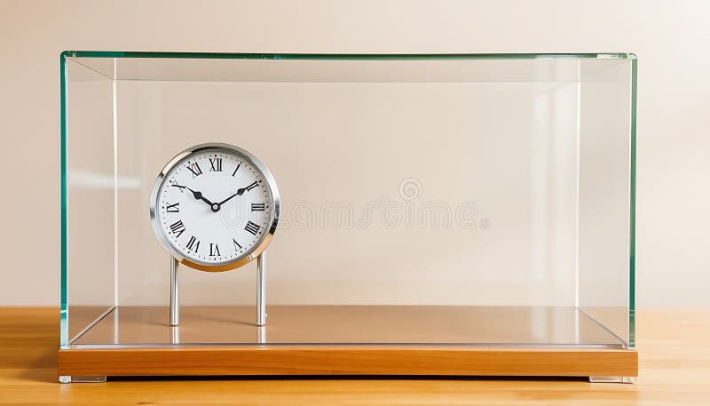Clock in Glass Case Timekeeping Device Display Timepiece Measurement ...