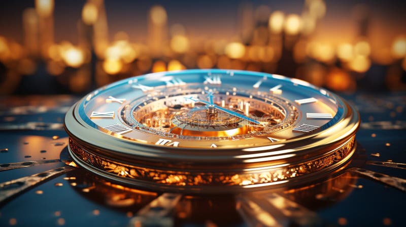 Clock Glowing at Midnight Time Up Stock Illustration - Illustration of ...