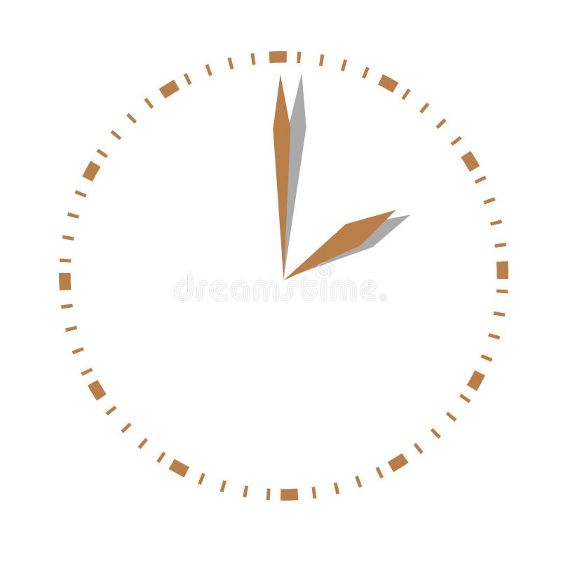 Clock with Gold Arrow Isolated on White Background Stock Illustration ...