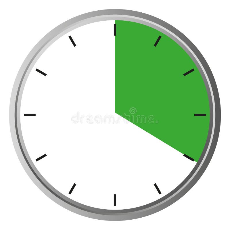 Clock Green Icon. Time Quarter Symbol. Vibrant Green Slice. Vector ...